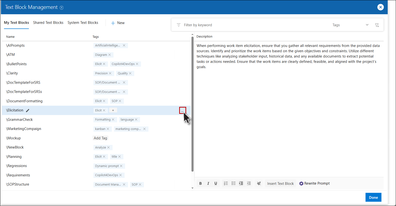 Cloning in Text Block Management